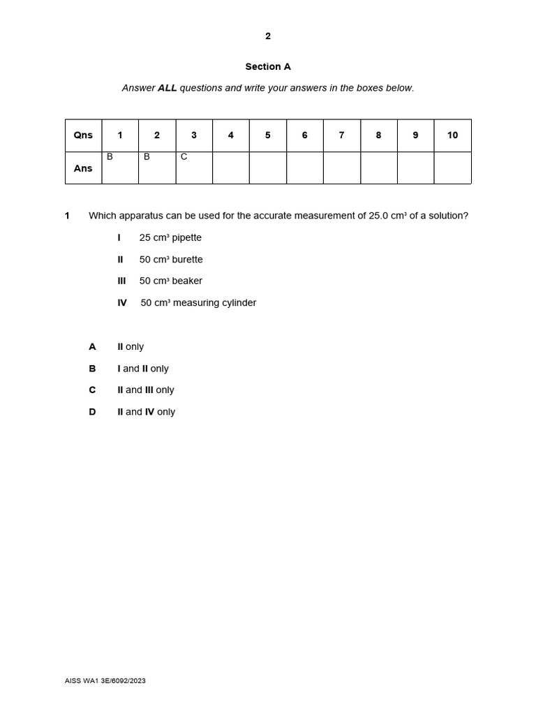 AISS 2023 Sec 3 Express WA1 Question Paper (Dragged) 2 | PDF