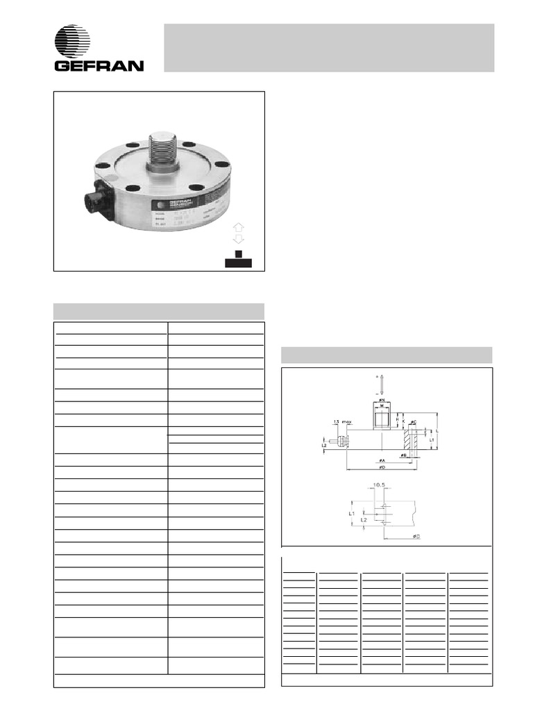 celula de carga gefran | PDF | Engenharia Civil | Física Aplicada e Interdisciplinar