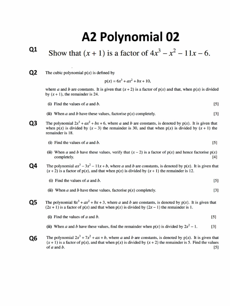 A2 Polynomial 02 | PDF