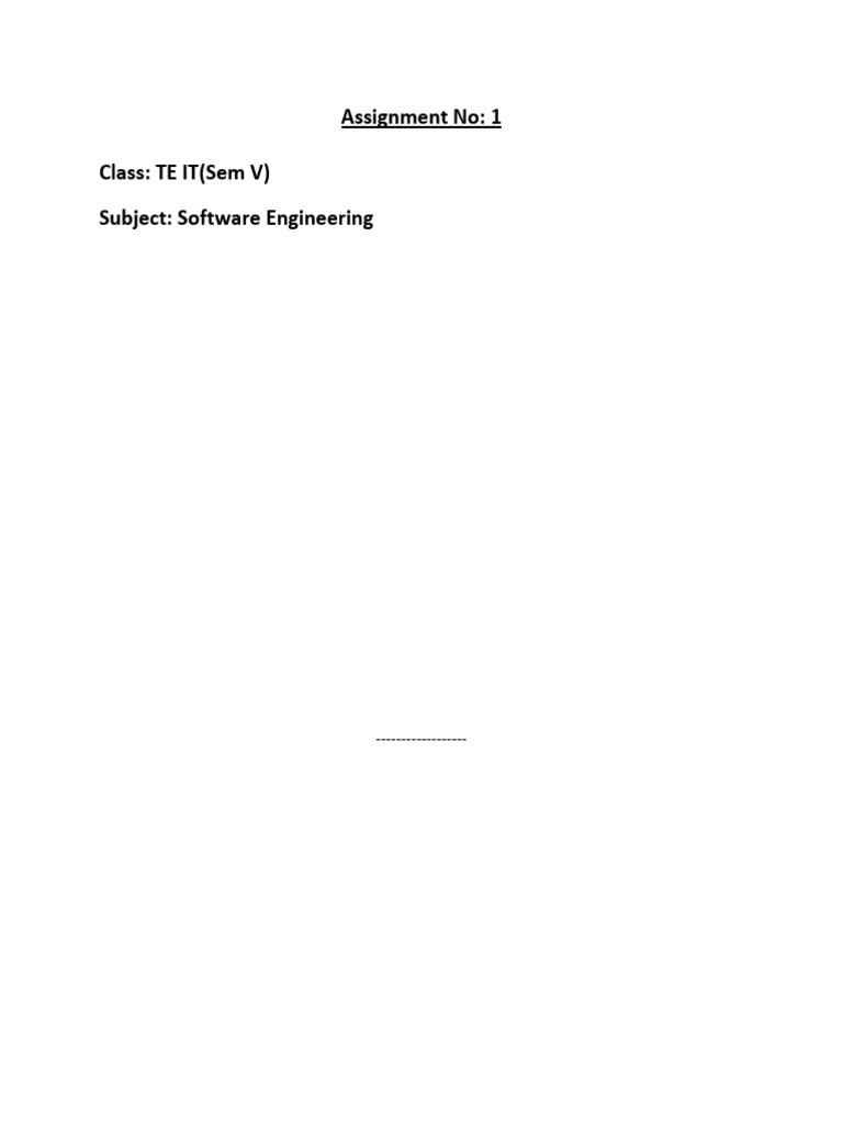 SE Assignment1 | PDF