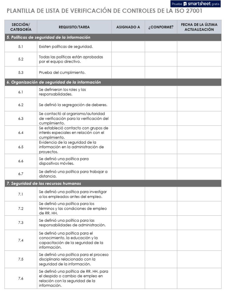 IC-ISO-27001-Controls-Checklist-10838_WORD_ES | PDF | Seguridad de ...