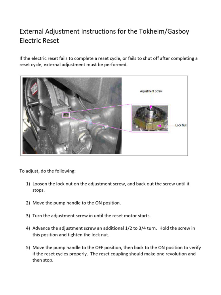 Tokheim_electric_reset_external_adjustment GASBOY | PDF