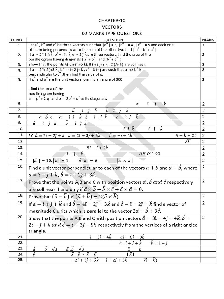 2 MARK TYPE(VECTORS) (1) | PDF | Euclidean Vector | Line (Geometry)