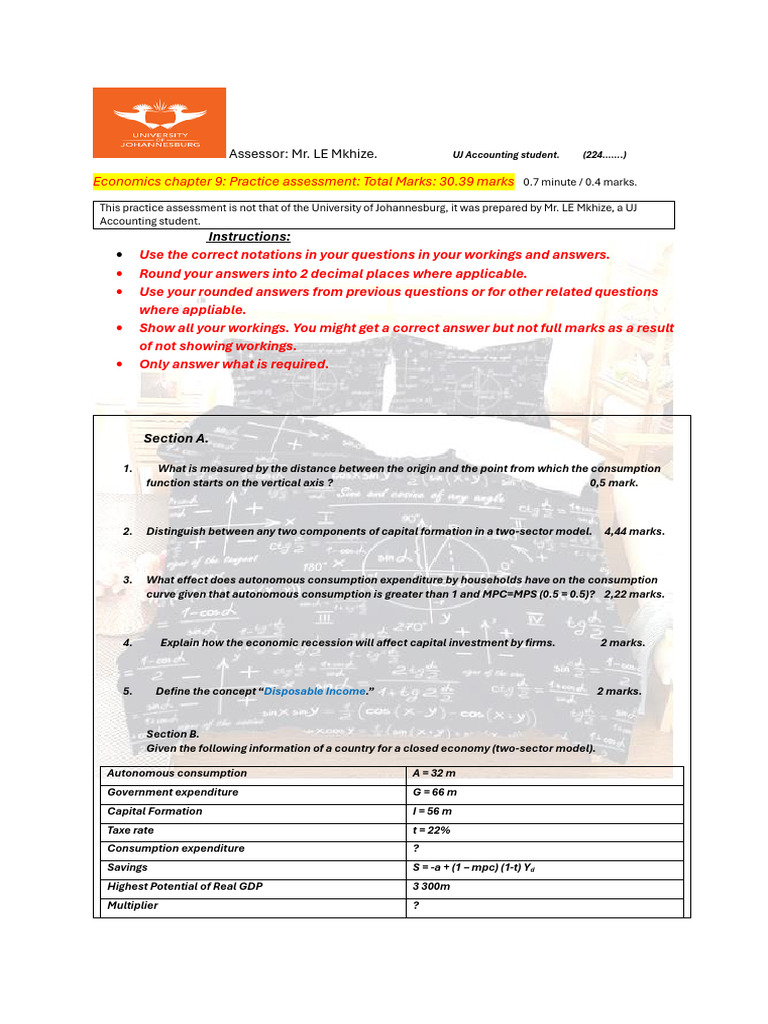Economics Practice Chapter 9 | PDF | Consumption (Economics) | Fiscal ...