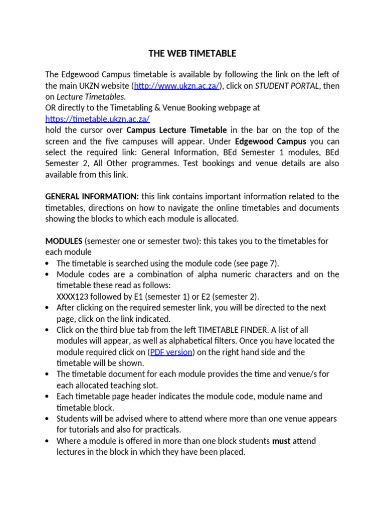 EDGEWOOD-USING-THE-WEB-TIMETABLE | PDF | Computing | Software