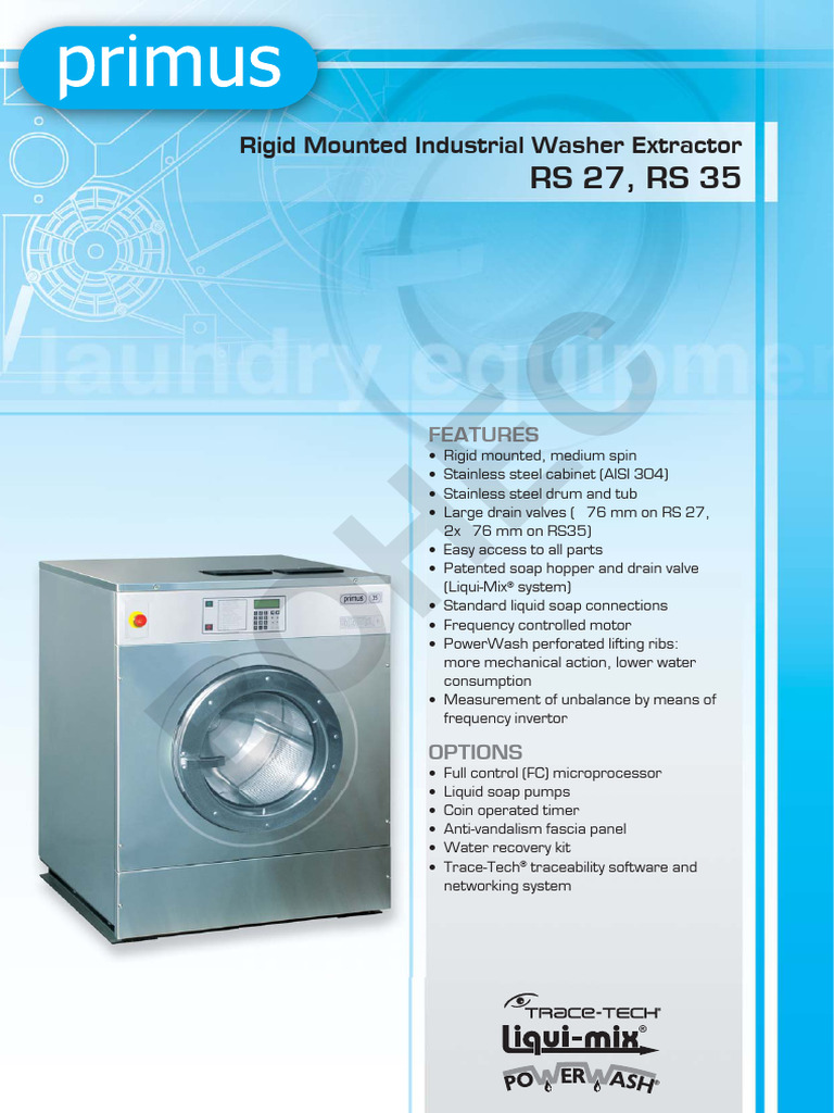 Primus-RS 27 35 | PDF | Washing Machine | Manufactured Goods