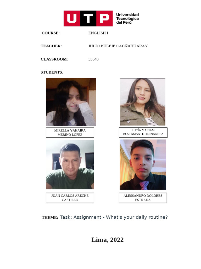 (AC-S11) Week 11 - Task Assignment - What's Your Daily Routine | PDF