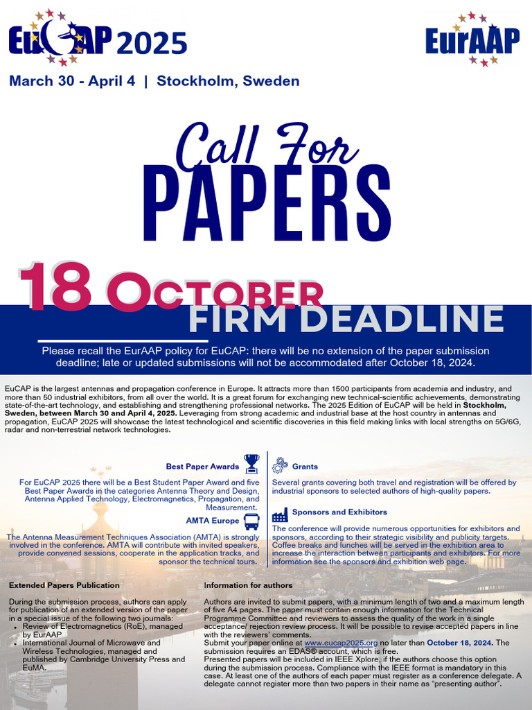 Call For Papers Fllyer | PDF | Antenna (Radio) | Radio Propagation