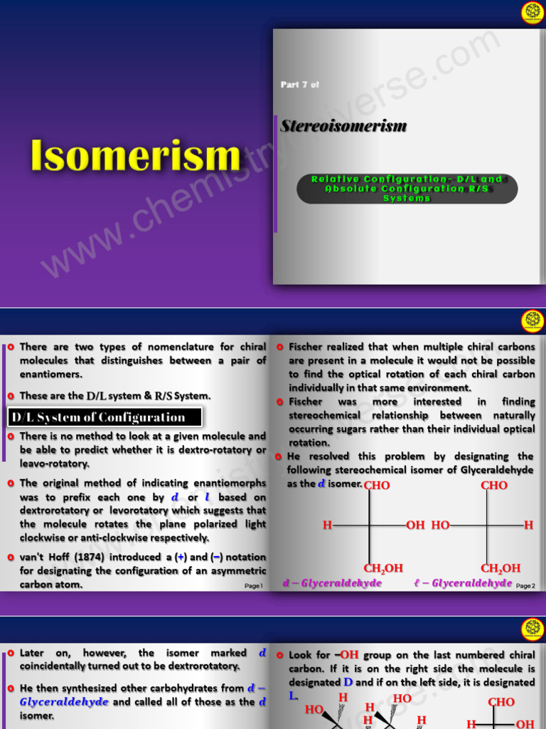 Isomersim_Part_7_Absolute_Conguration_D&L_and_R&S_System | PDF ...