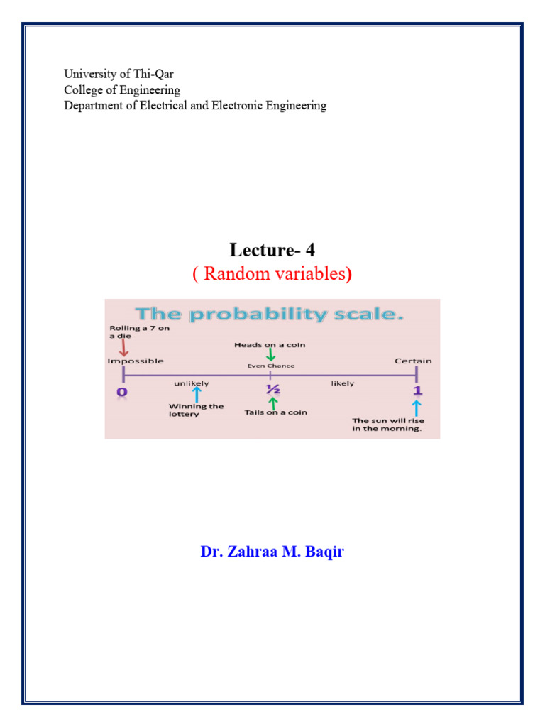 LEC4N | PDF | Probability Distribution | Random Variable