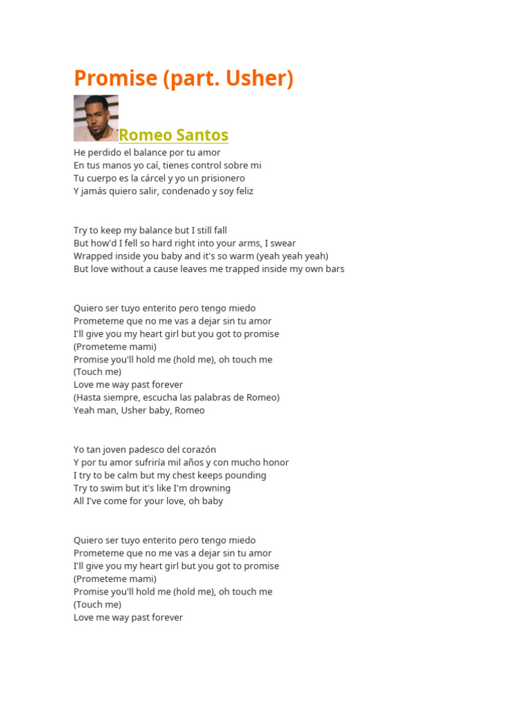 Promesa de Amor y Miedo | PDF