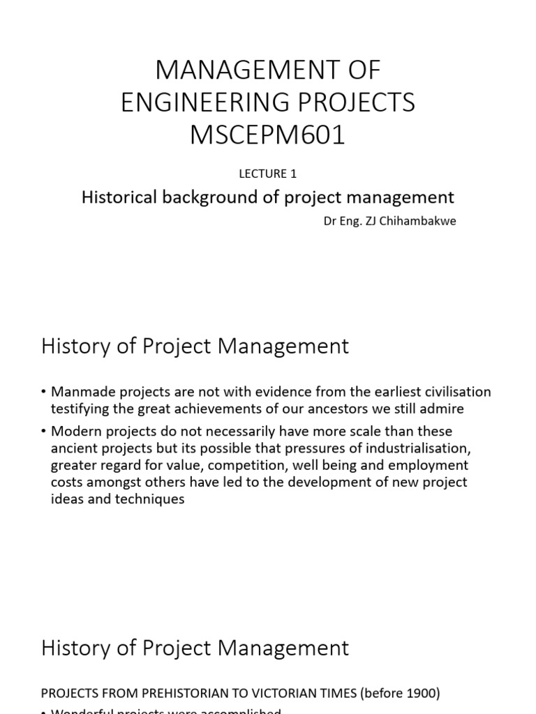 LECTURE 1 Historical Background of Project Management | PDF | Project ...