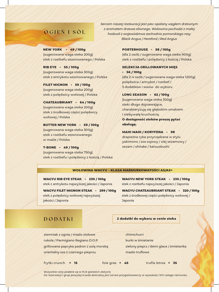 Ogien i Sol Menu Lipiec Wrzesien 2024 | PDF