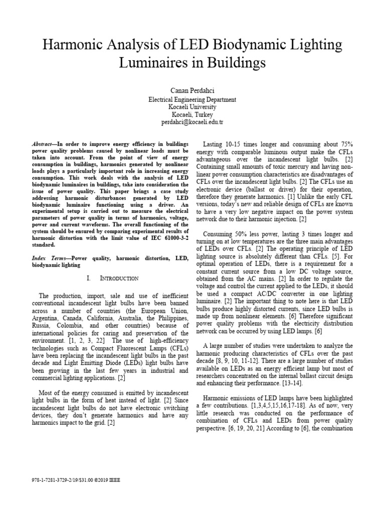 LED Lighting Harmonics Analysis in Buildings | PDF | Compact ...