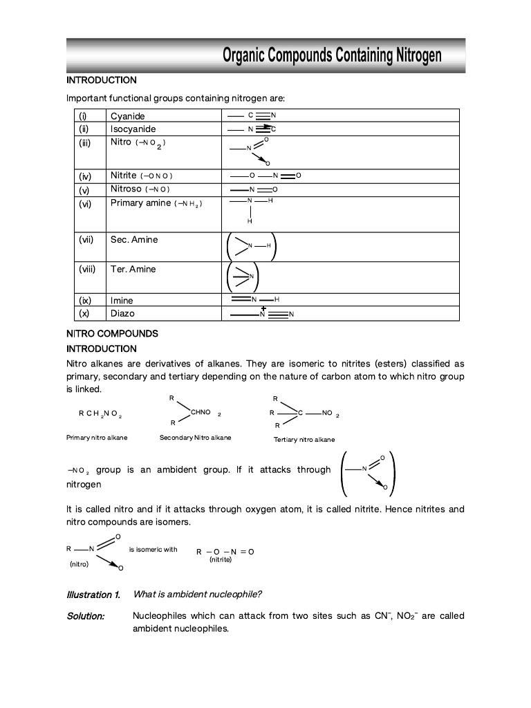 Nitrogen Containing Compounds | PDF | Amine | Acid