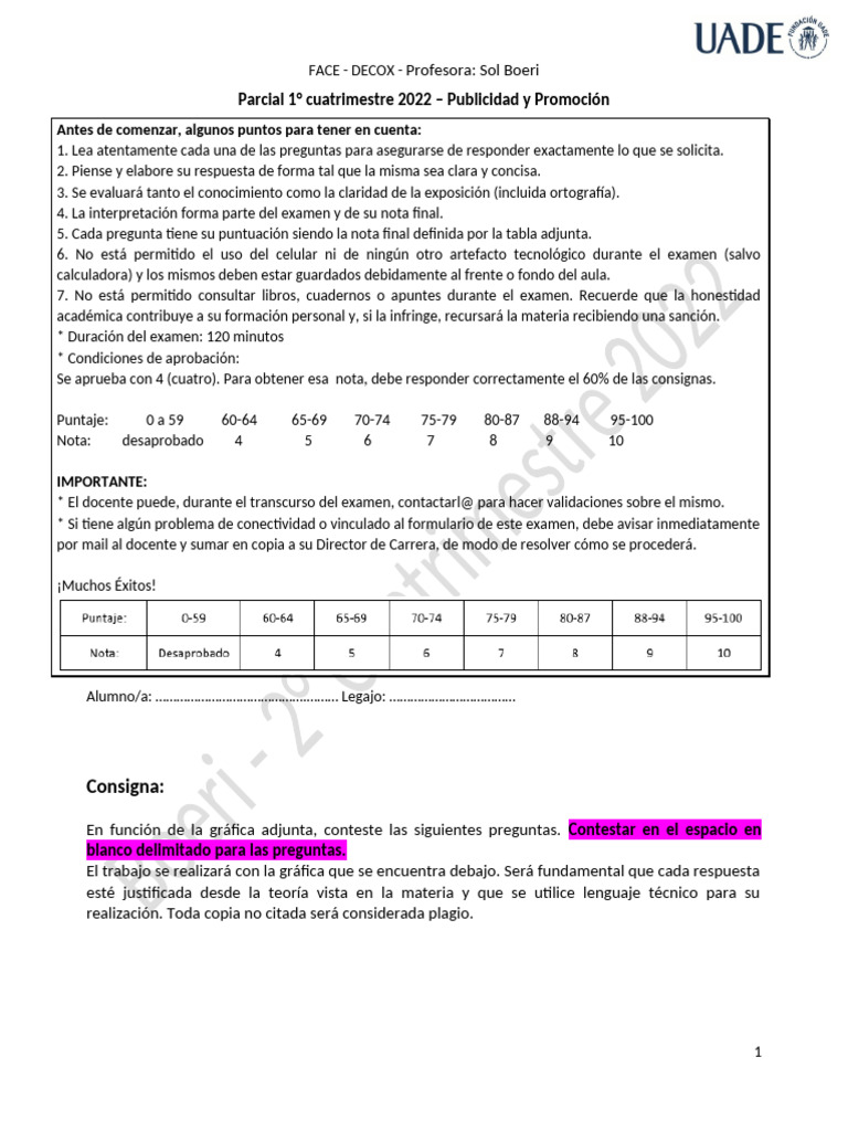 Simulacro 1° Parcial PyP 20221 | PDF | Publicidad