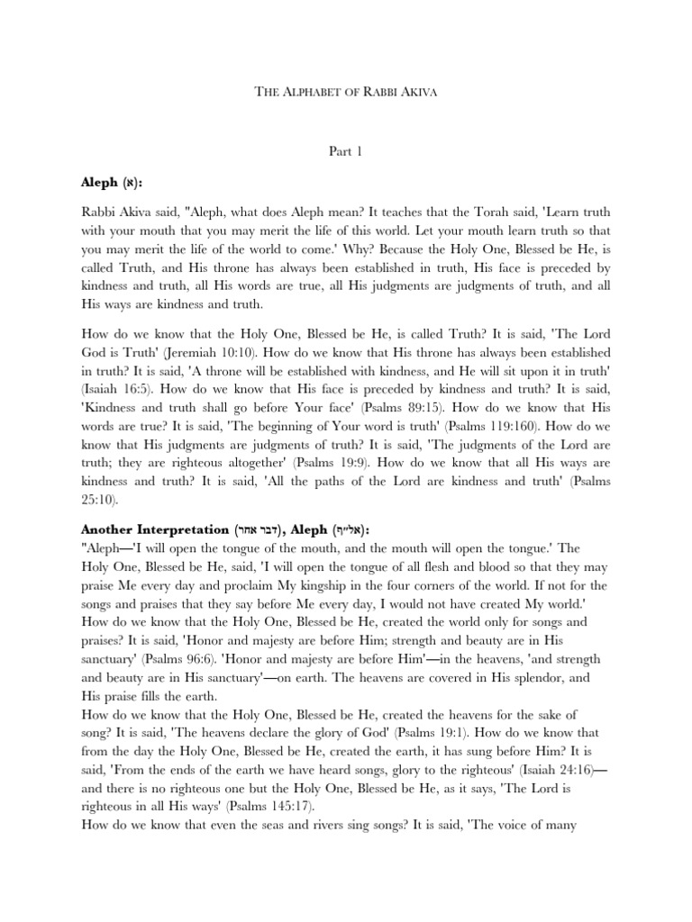 The Alphabet of Rabbi Akiva | PDF | Jacob | Isaac