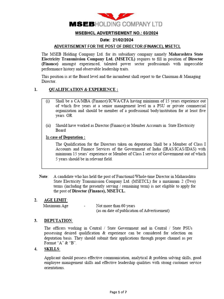 Msebhcl-Advt.-No.-03 2024 Director-Finance Msetcl 2024042315461635 ...