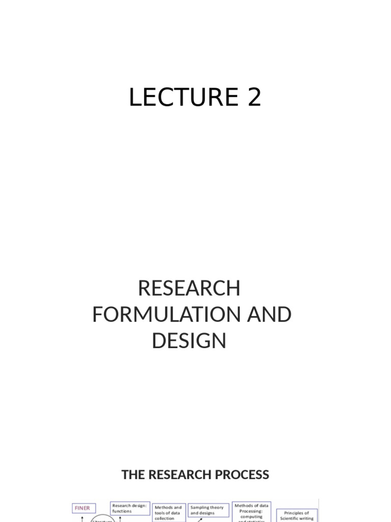 Research Formulation & Design | PDF | Goal | Methodology
