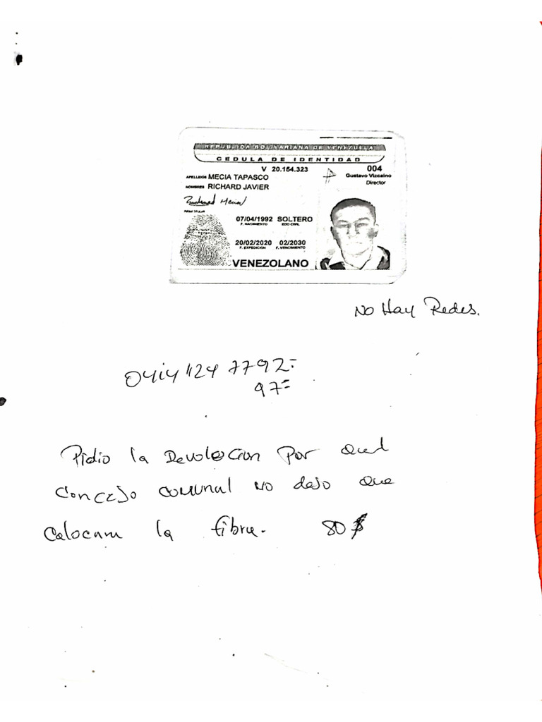 Cédula RICHARD MECIA | PDF