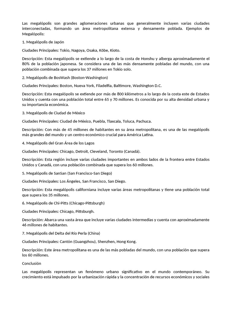 Megalopolis | PDF | Urbanización | Planificación