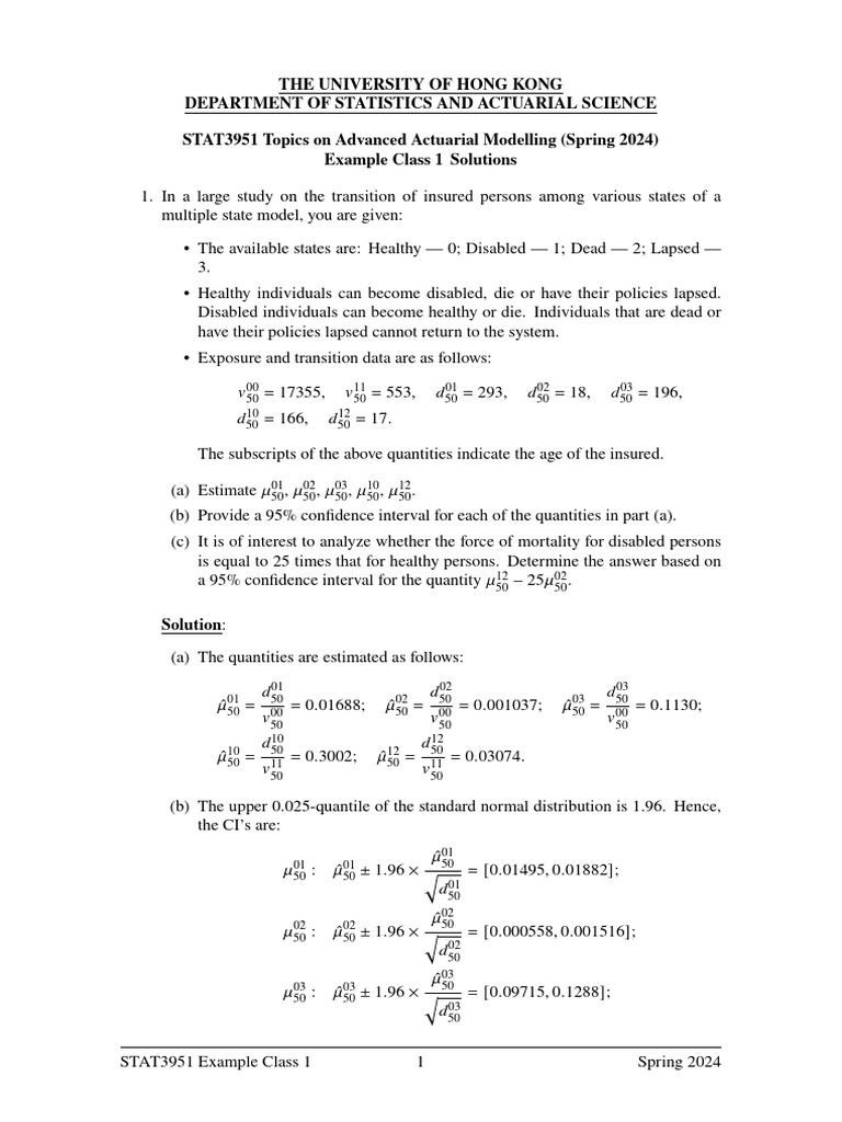 Tutorial 1 Solutions (2) | PDF | Statistical Theory | Statistical Analysis