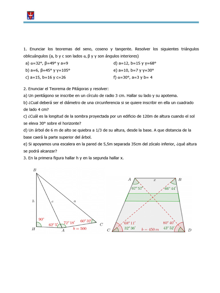 Tp5 2024 | PDF | Triángulo | Geometría Elemental