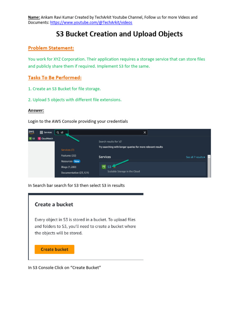 S3 Bucket Creation Assignment | PDF
