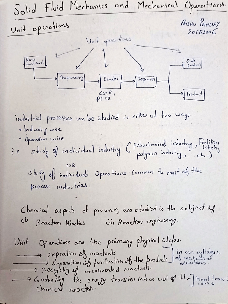 Solid Fluid Mechanics and Mechanical Operations | PDF