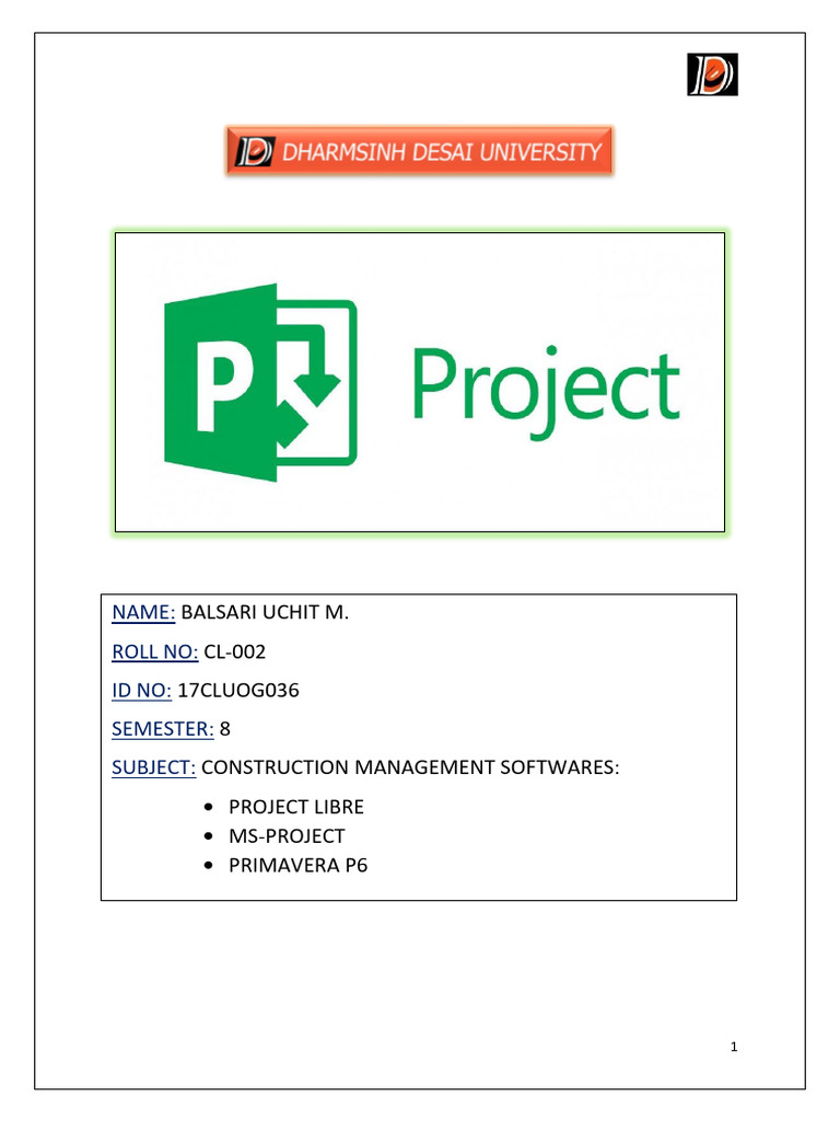 CL-02 - Uchit Balsari - Ms-Project | PDF | Project Management | Computing