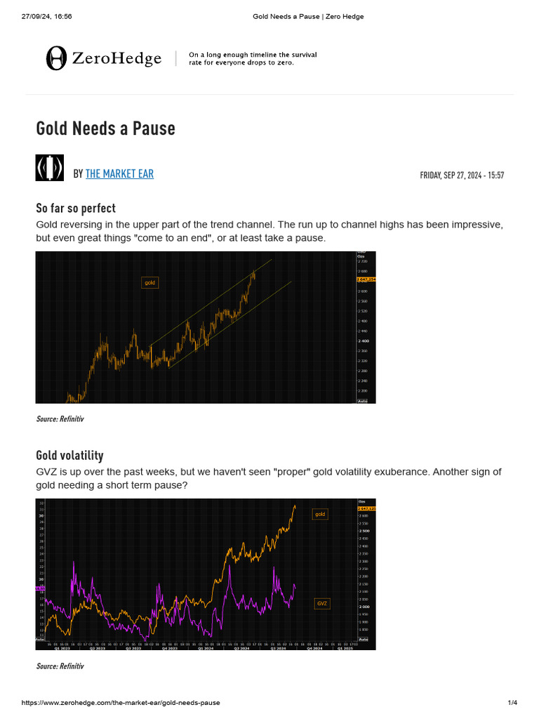 Gold Needs A Pause - Zero Hedge | PDF