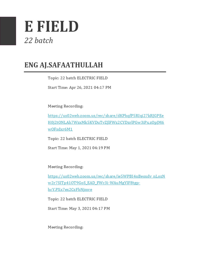 E Field | PDF