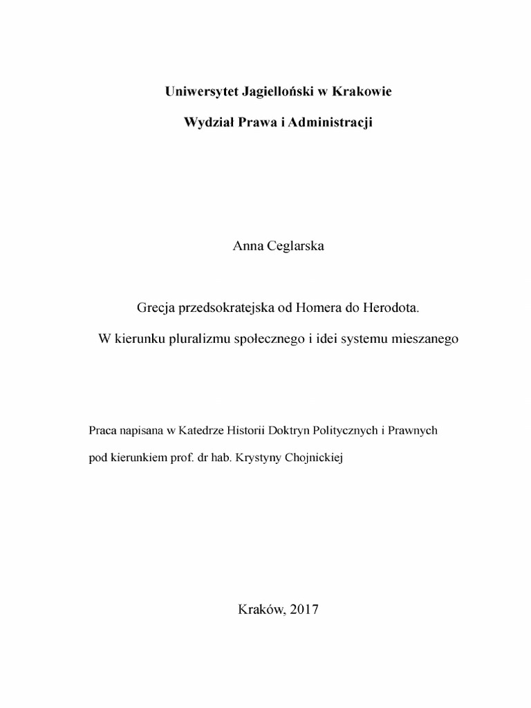 A. Ceglarska Grecja Przedsokratejska Od Homera Do Herodota | PDF