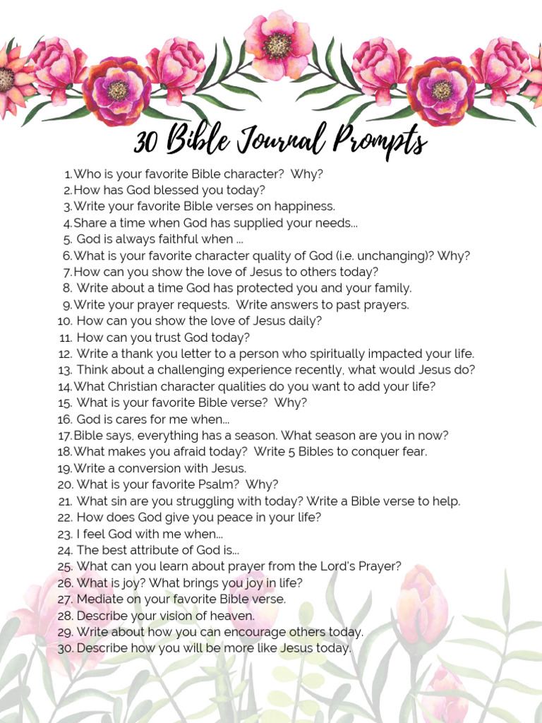 30 Bible Journaling Prompts | PDF