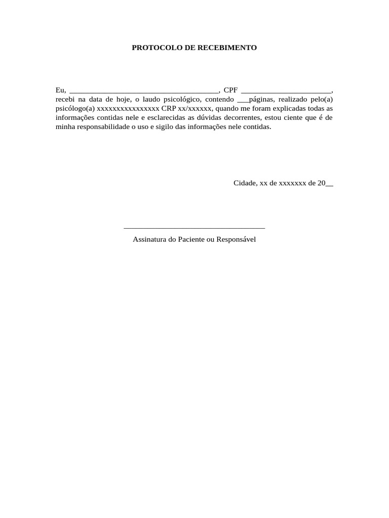 Protocolo de Recebimento | PDF