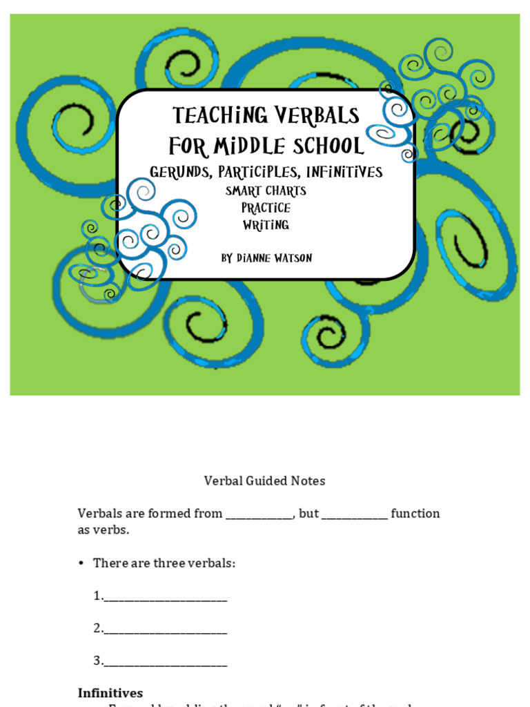 Teaching Verbals Student Notes | PDF | Verb | Adjective
