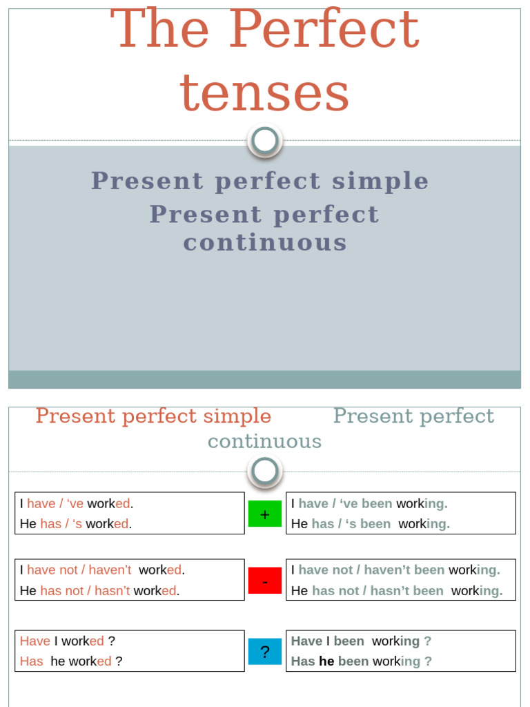 3 Perfect - Tenses 2015 | PDF | Grammar | Language Mechanics