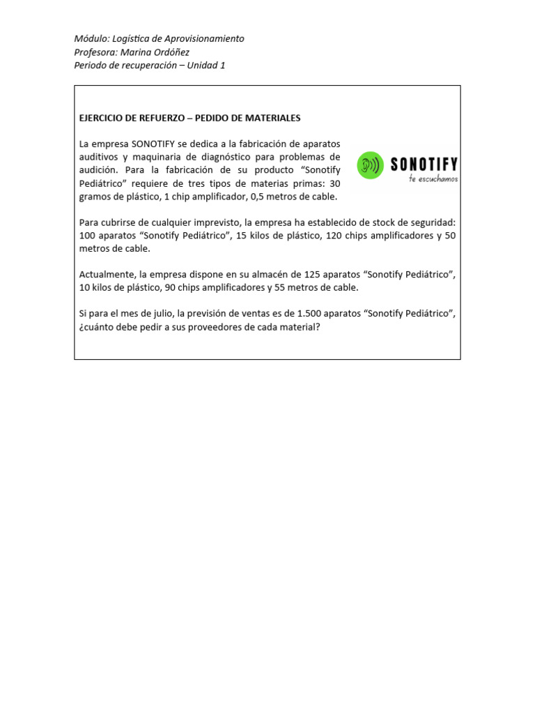 U1 - Ejercicio de Refuerzo | PDF