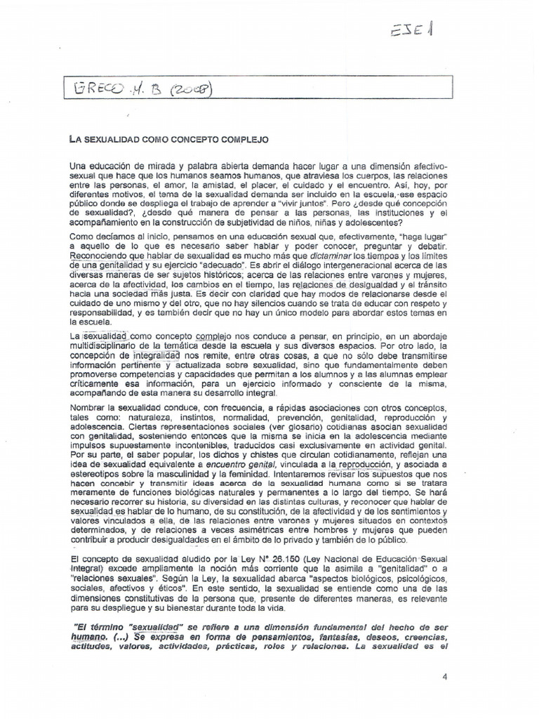 EJE1 - GRECO 2008 La Sexualidad Como Concepto Complejo. | PDF