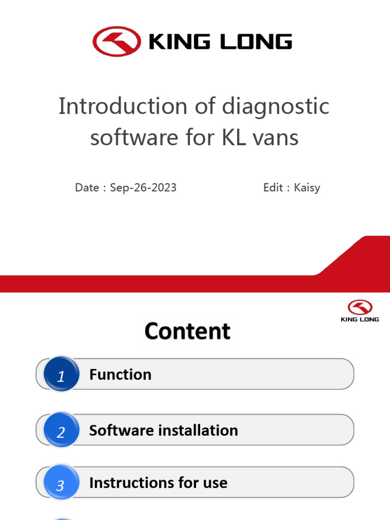 Introduction of Diagnostic Software For KL Vans | PDF