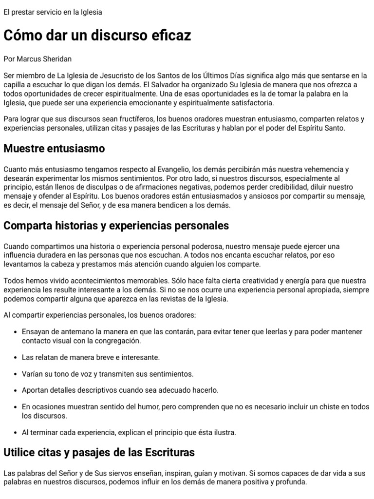 Como Dar Un Discurso Eficaz | PDF | Hablar en público | espíritu Santo