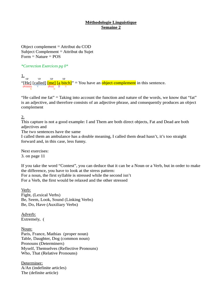 Méthodologie Linguistique Semaine 2 | PDF