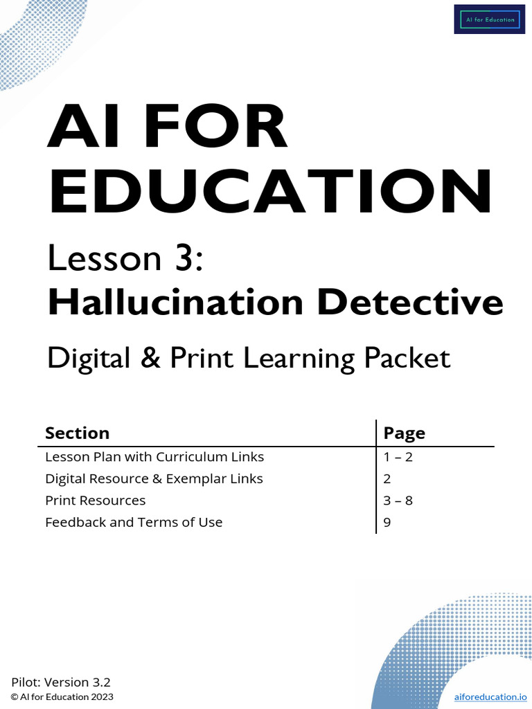 Lesson Plan Sample - Hallucination Detective L3.2 - Grade - 10-12 - Materials | PDF | Artificial ...