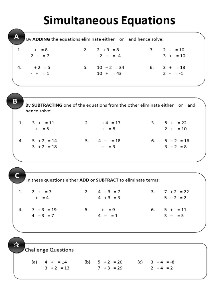 Solve Simultaneous Equations Guide | PDF