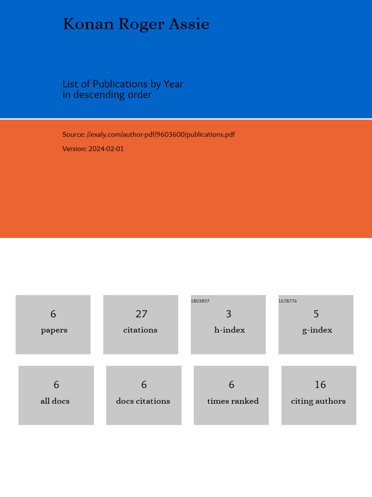 Konan Roger Assie: 6 Key Publications | PDF | Geology | Rift