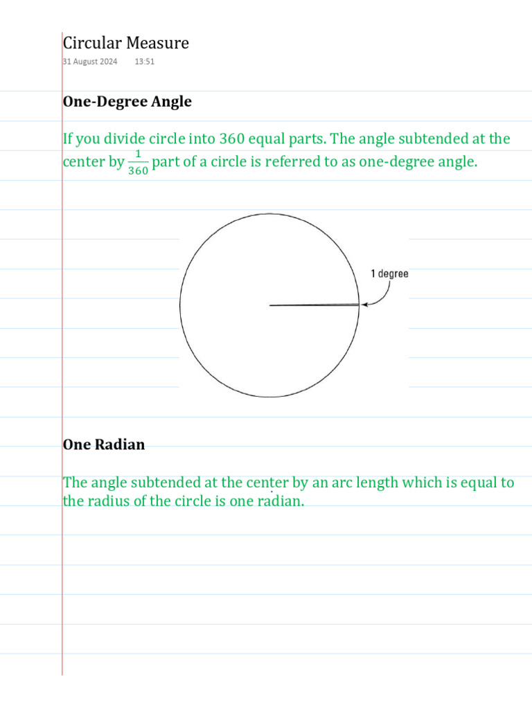 P1 Circular Measure | PDF