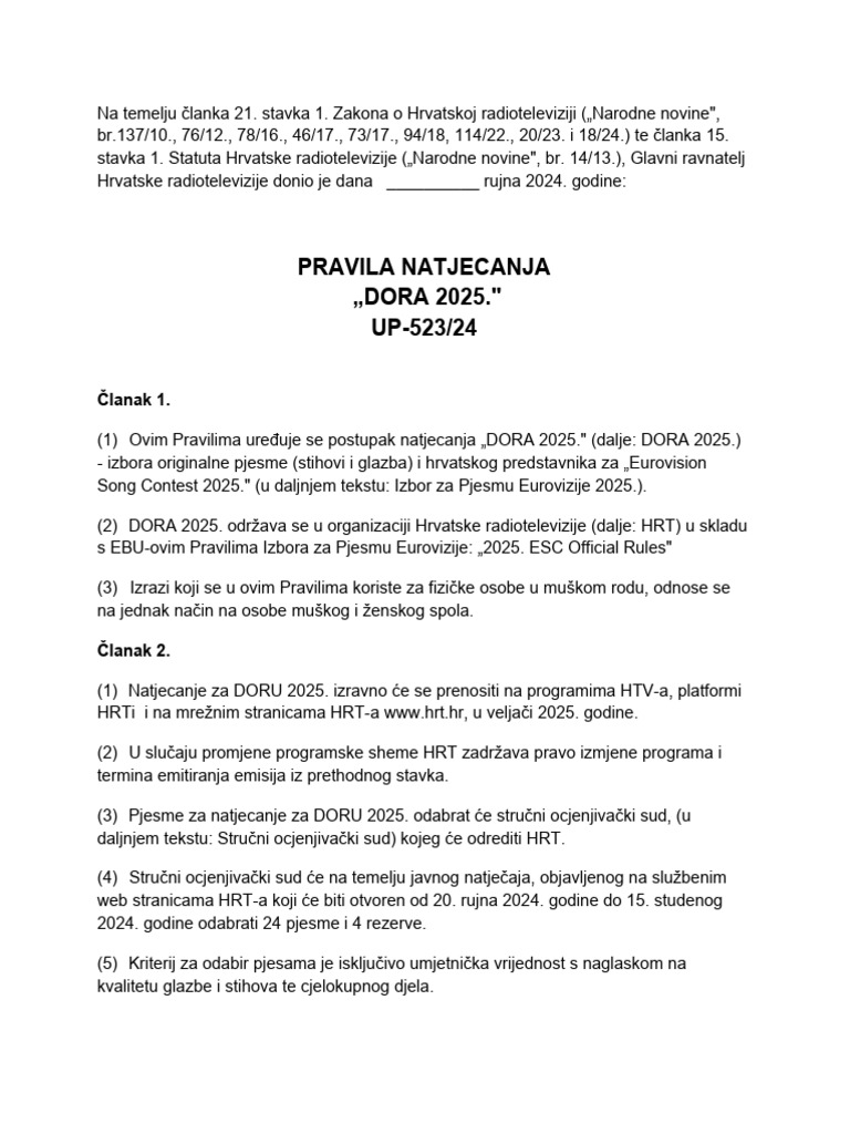 Pravila Natjecanja Dora 2025 20240920090238 1 20240920091943 | PDF