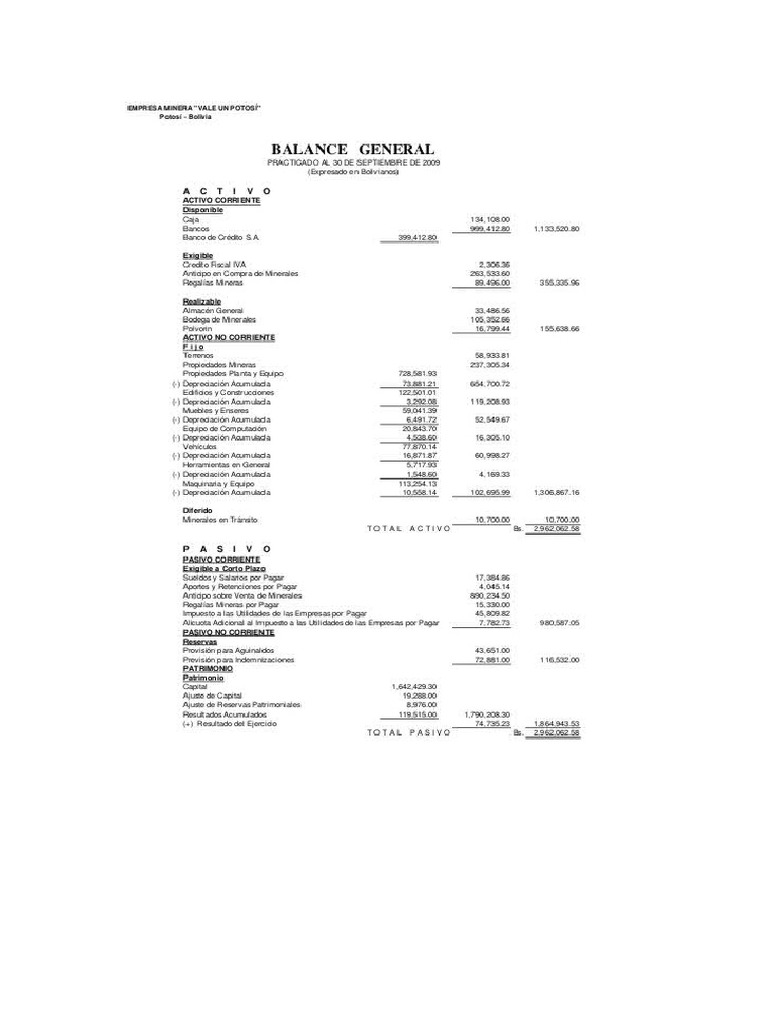 balance general | PDF