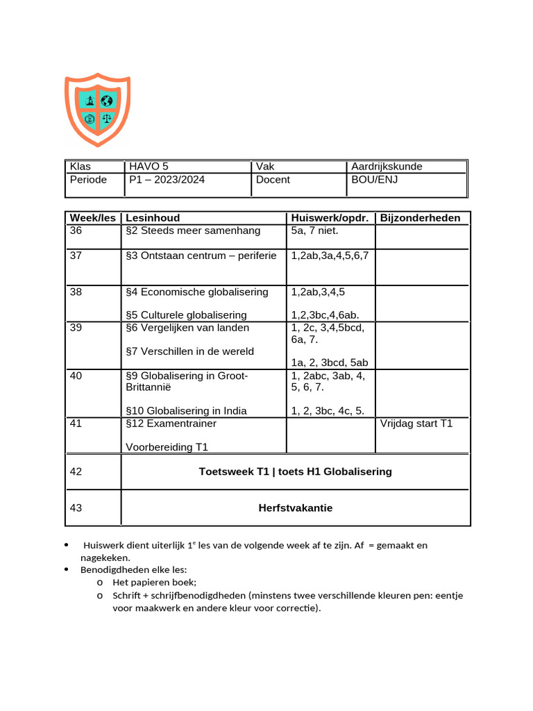Planner AK H5 P1 2425 | PDF