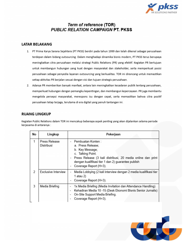 Tor PR Pt. PKSS 2025 | PDF